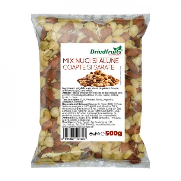 Mix nuci si alune coapte si sarate - 500 g - eMAG.ro