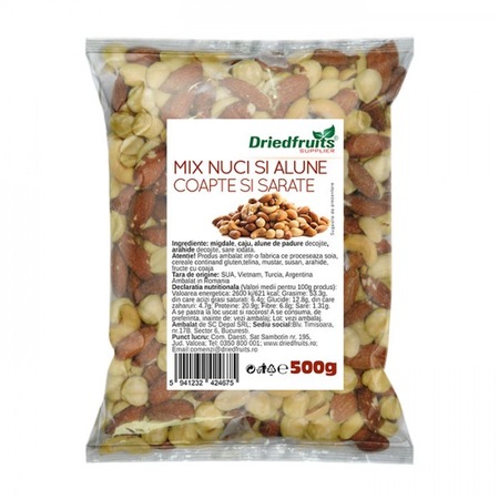 Mix nuci si alune coapte si sarate - 500 g - eMAG.ro