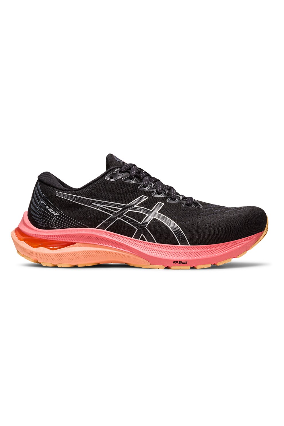Asics, Обувки за бягане GT-2000 11 с лого, Черен, Пепеляво сиво, 8 ...