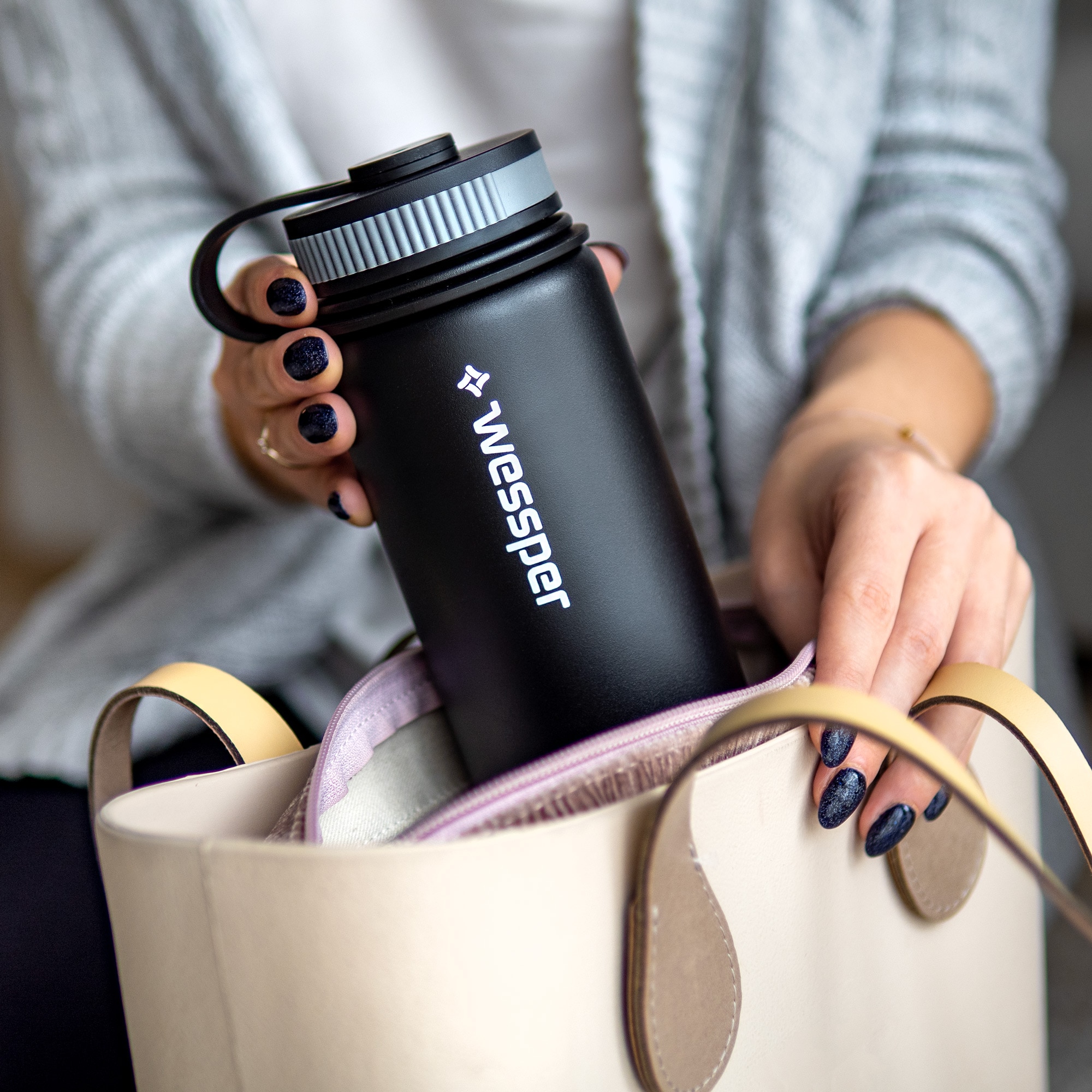 Sticla Termos din inox, Wessper ActiveMax Steeline, 700ml, Negru - eMAG.ro