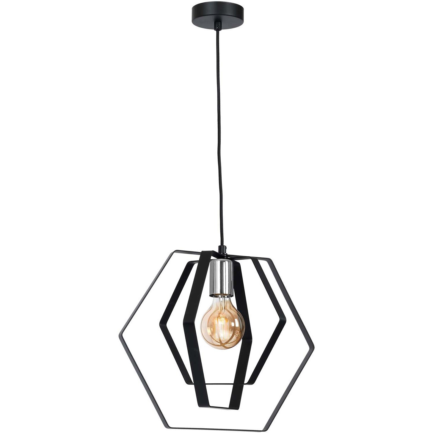 Pendul de iluminat, Luminex, Metal, Soclu E27, Negru - eMAG.ro