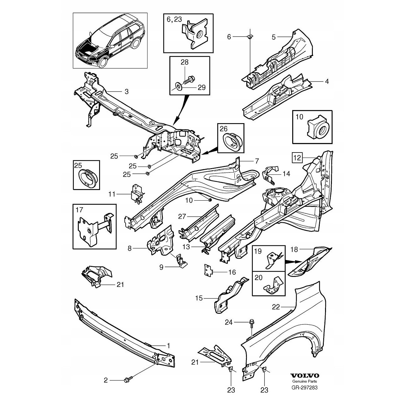 Suport bara dreapta, Volvo, XC90 - eMAG.ro