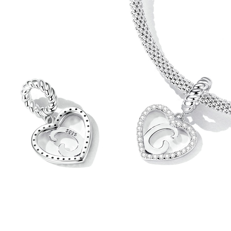 Pandantiv argint inima si litera C, BeSpecial, PZT0094 - eMAG.ro