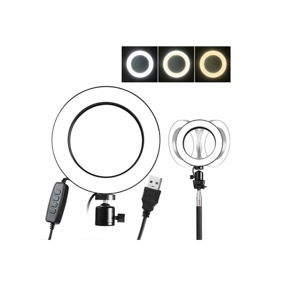 Lampa circulara LED Ring Light, diametru 30 cm, lumina calda/rece/neutra Reflection Vision ...