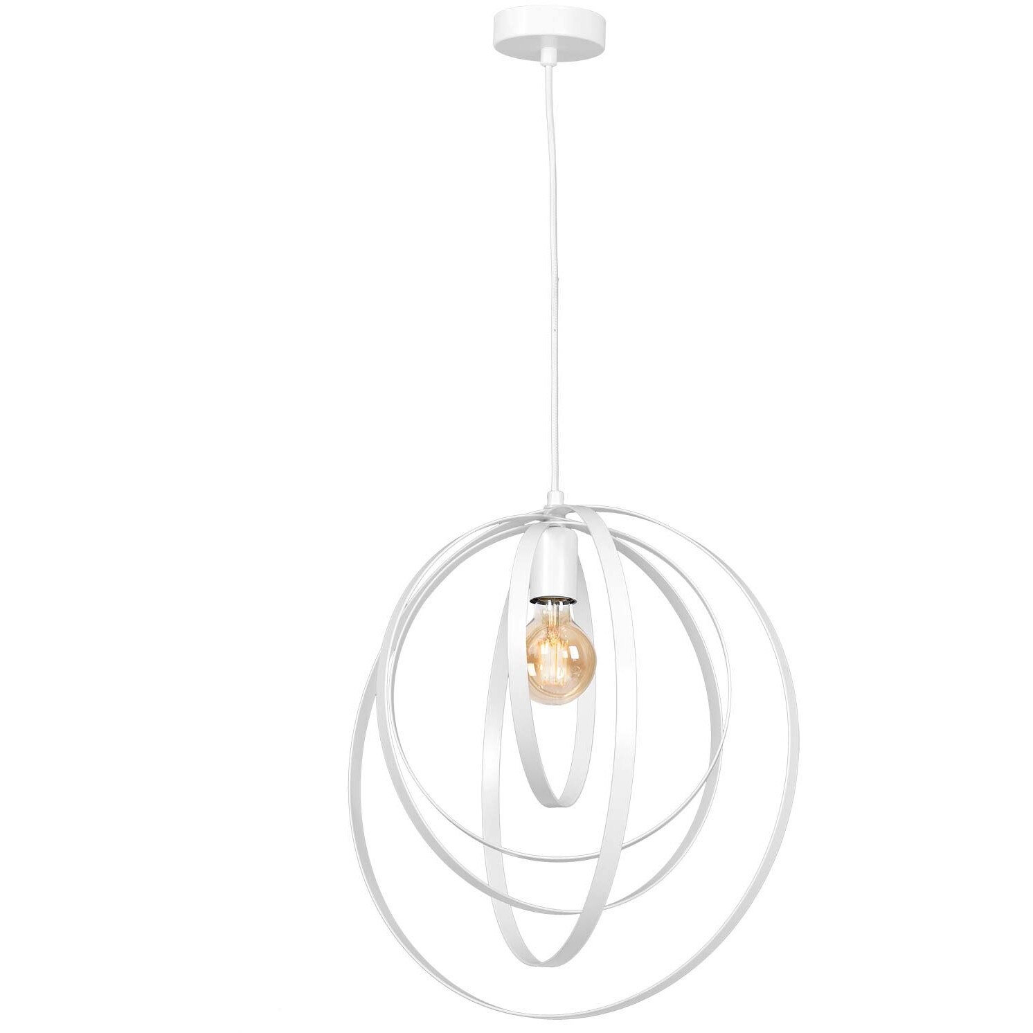 Pendul de iluminat, Luminex, Metal, Soclu E27, Alb - eMAG.ro