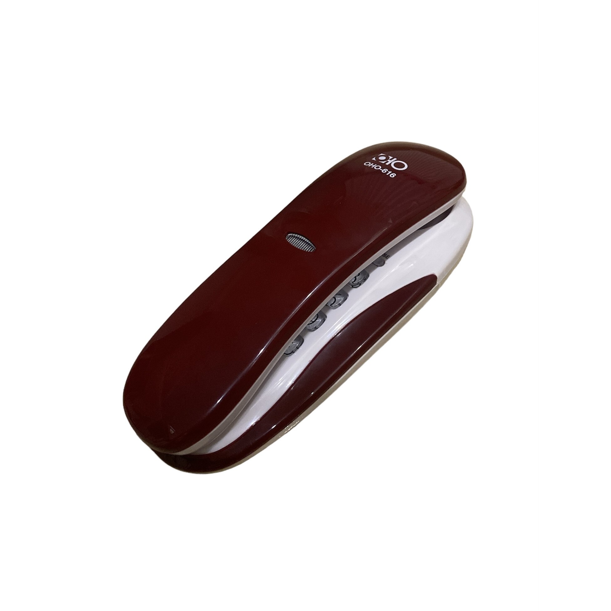 Telefon FIX cu Fir, Montare Perete sau Birou, ABS, Visiniu - eMAG.ro