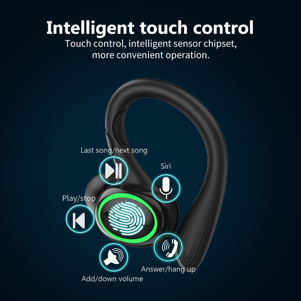 Безжични слушалки, IOOOIO, Bluetooth 5.1, LED дисплей, HD микрофон ...