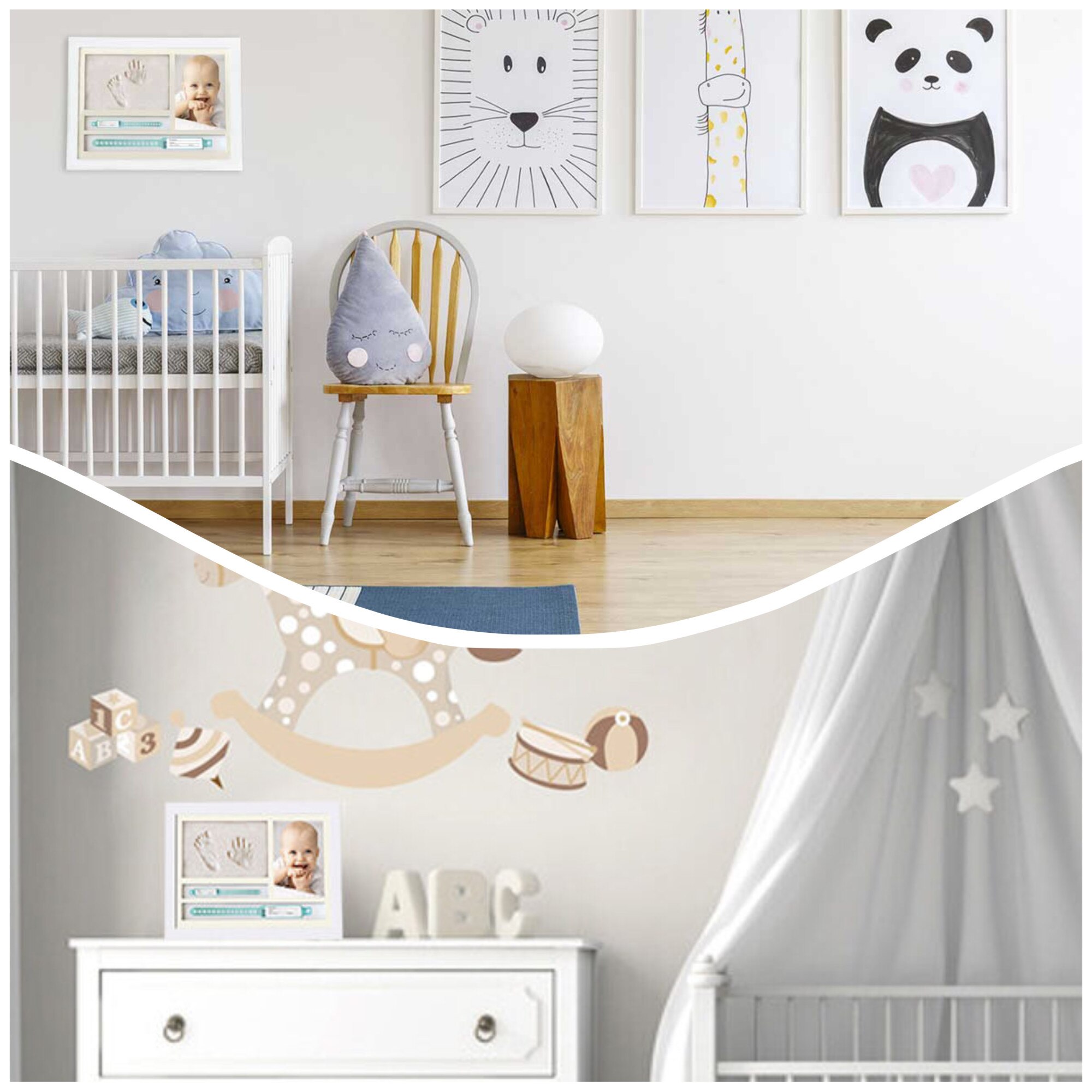 Kit amprenta mulaj bebelus cu suport bratara si cadru in 3 culori ...