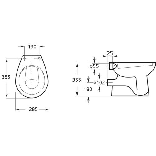 Vas WC pentru copii, evacuare laterala, montaj pe pardoseala, alb - eMAG.ro