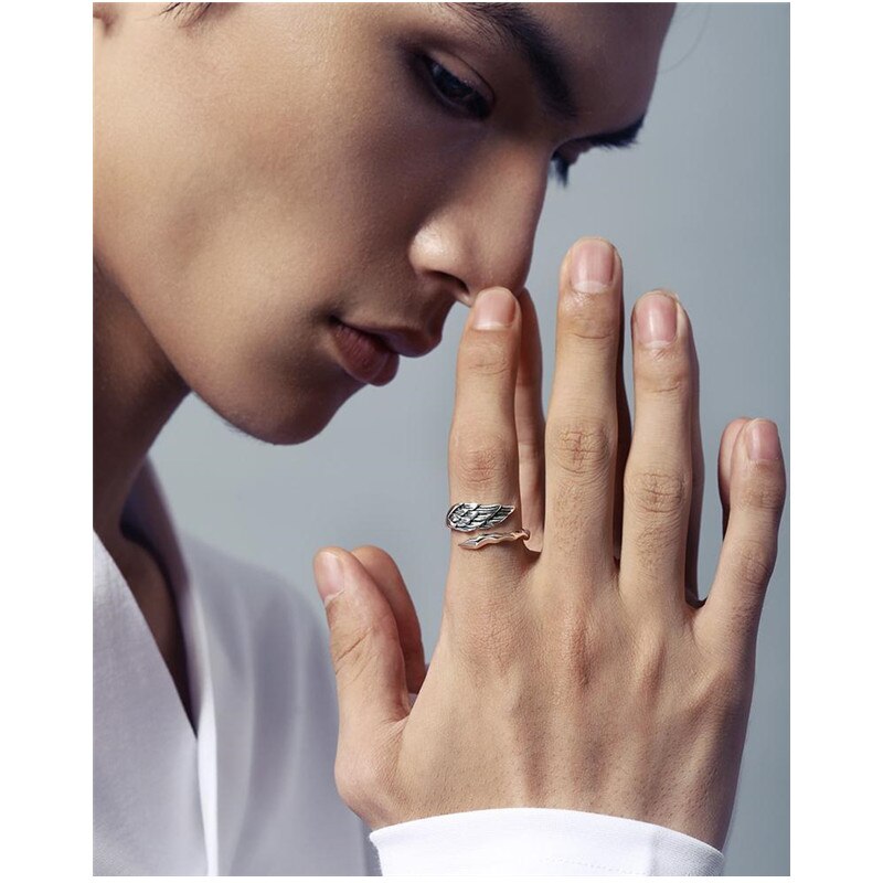 Inel pentru inger si diavol, personalitate retro, deschidere reglabila ...