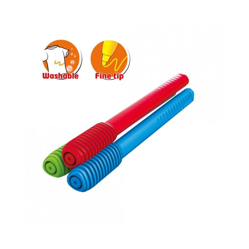 Флумастери 12 цвята KEYROAD Capfix Connectible, Триъгълни - eMAG.bg