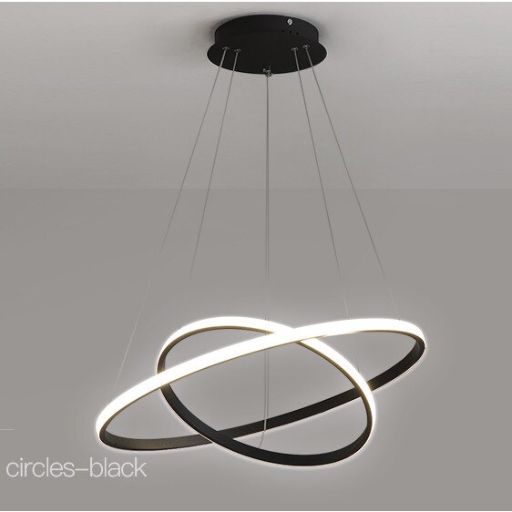 Candelabru LED Modern, SENQIU, 2 x Cercuri, Fier, 220V, Dia 40 CM ...