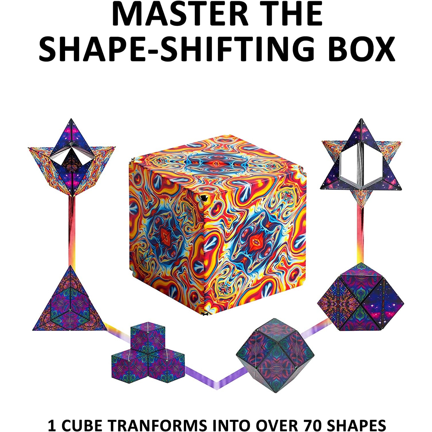 Set de 2 cuburi magnetice Sci-Fi EXCITAT - cu model si alb-negru - eMAG.ro