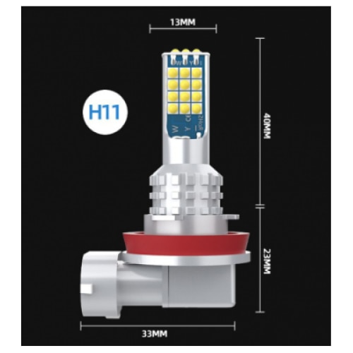 Set 2 Becuri Led H11 Auto COB 30 LED/Bec putere 90W temperatura 6000K ...