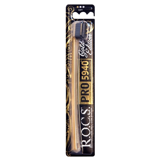 Четка за зъби, ROCS, Pro 5940, Gold Edition, мека, за чувствителни зъби ...