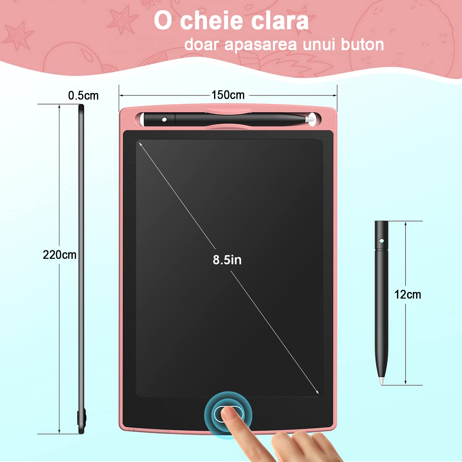 Tableta digitala color 8.5 inch, Sundiguer, LCD, stilou si suport ...