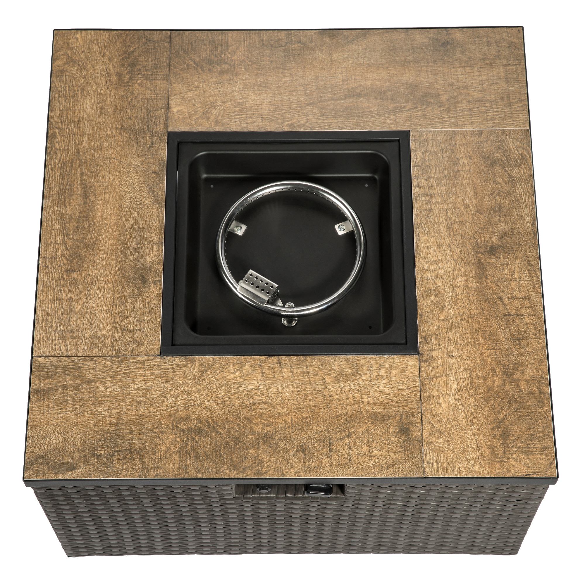 Vatra de foc patrata cu gaz propan, Teamson Home, 80 x 80 x 52/maro ...
