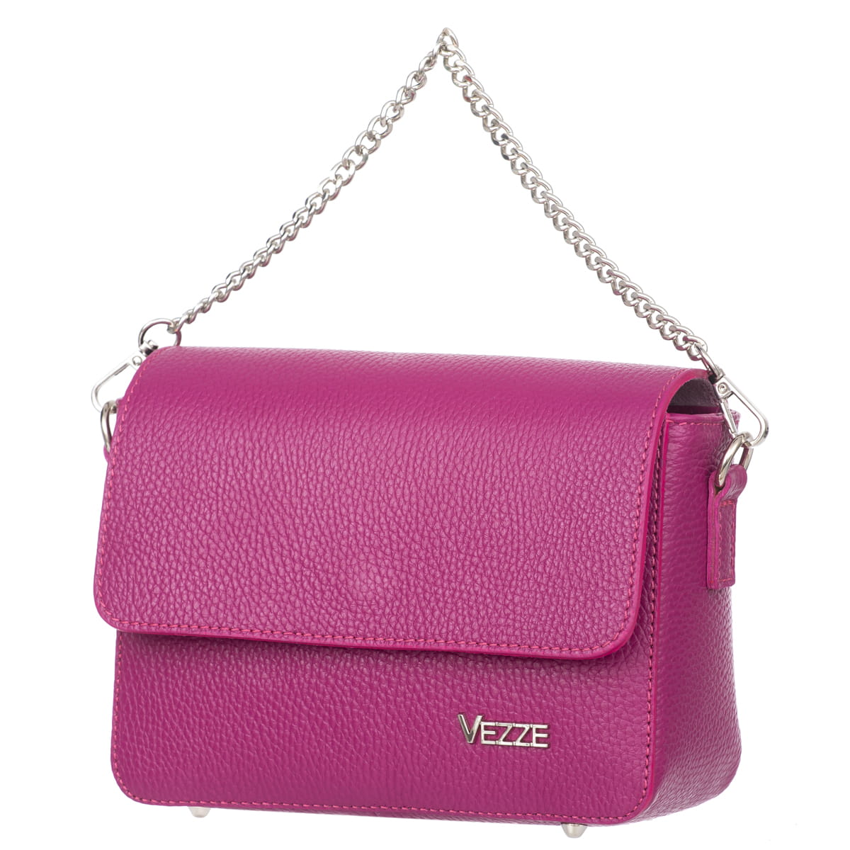 Poseta de dama, Piele naturala, Vezze, Latina, Fucsia - eMAG.ro