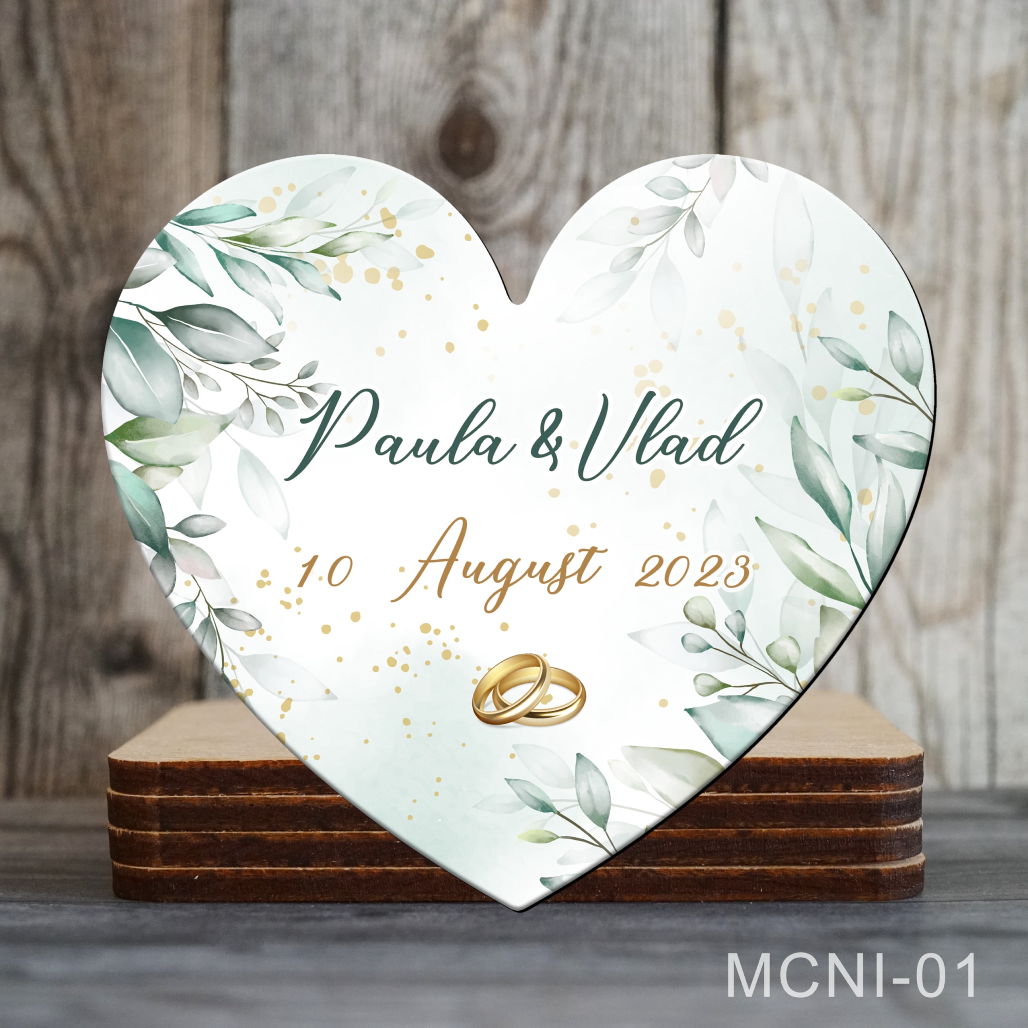 Set 10 bucati, Marturie nunta magnetica, Save the date, forma inima V1 ...