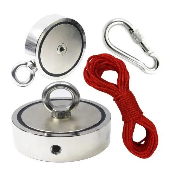 Set magnet fishing pentru pescuit, D 6cm, doua fete si 2 carlige ...