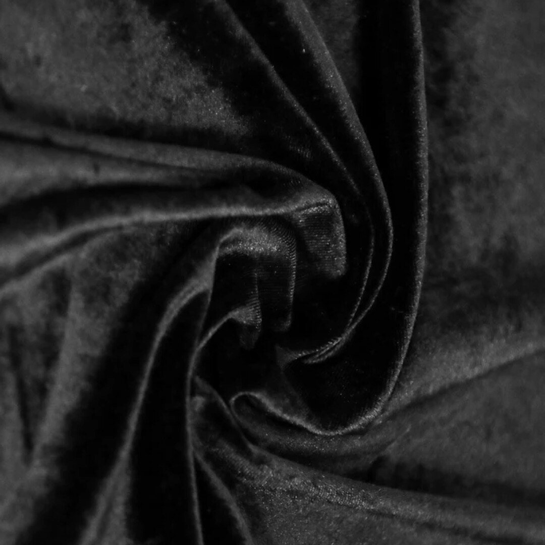 Material textil Catifea elastica, Imprimeu Uni, 150 x 100 cm, Negru ...