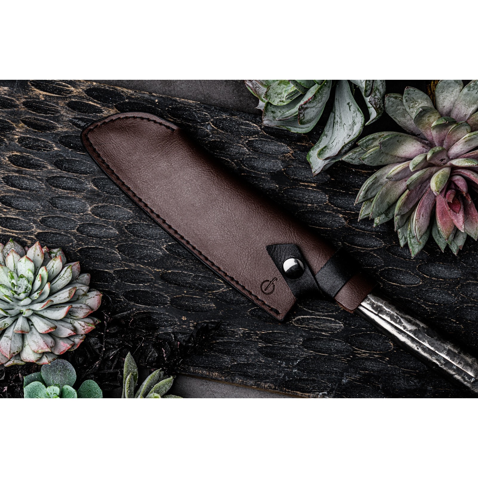 Teaca din piele, Forged Brute sau VG10, pentru cutitul Santoku 18 cm ...
