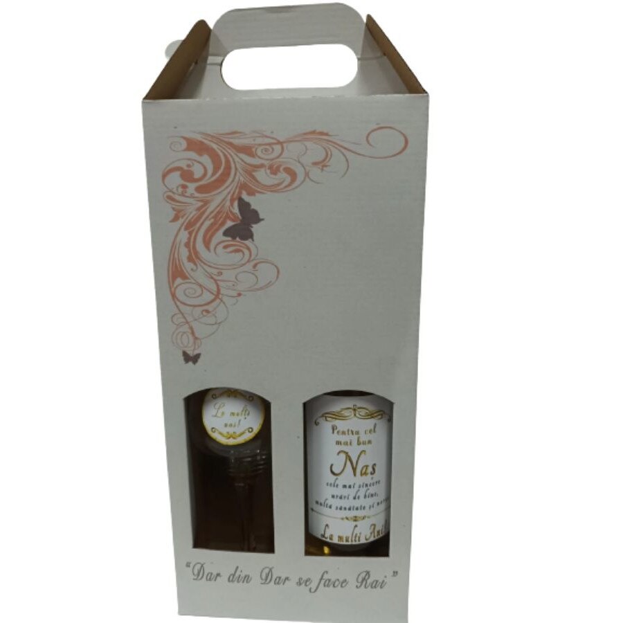 Set sticla vin cu un pahar in cutie carton alb Dary Home, Pentru cel ma ...