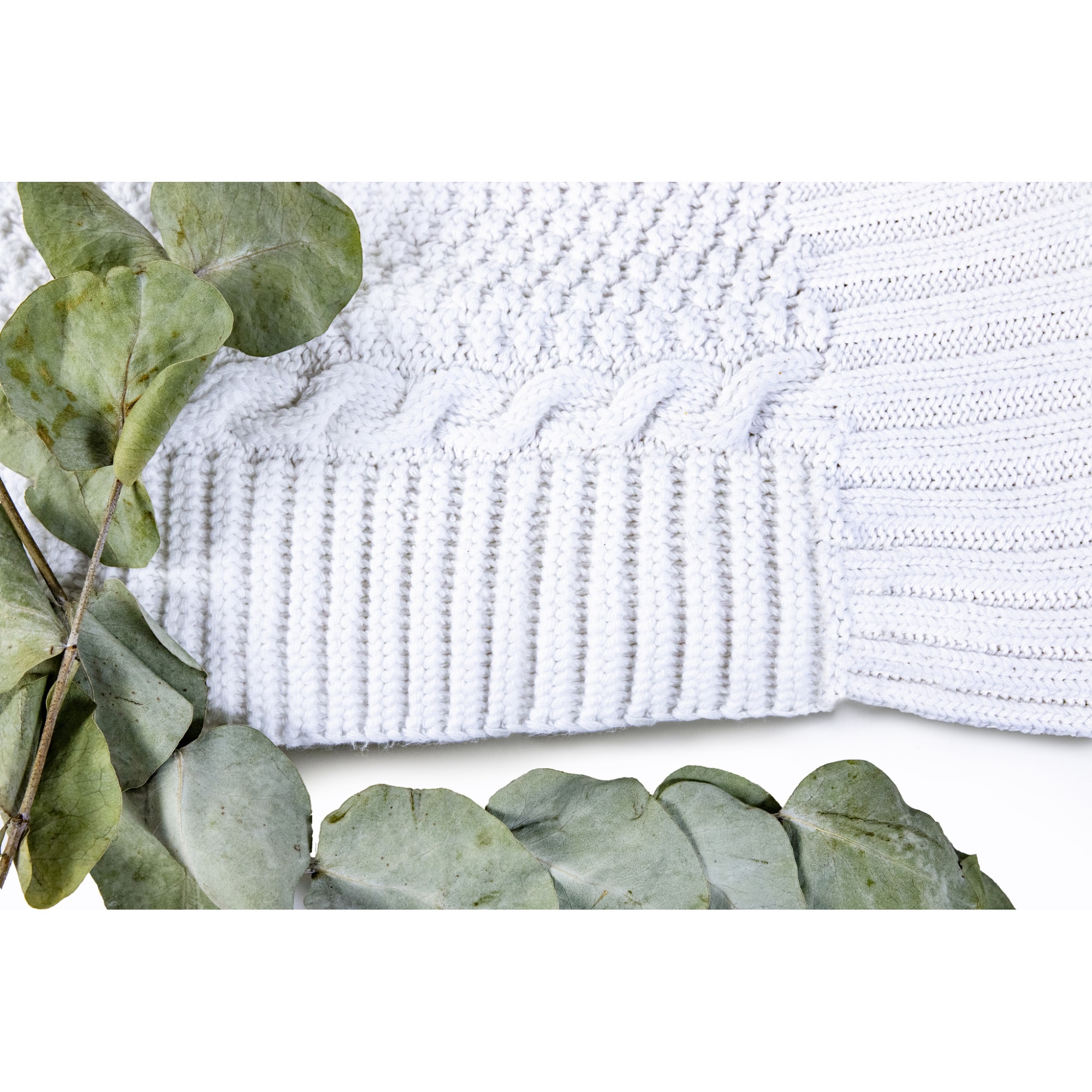 Patura pat dublu, tricotata, bumbac 100%, Double Torsade, 220x200 cm ...