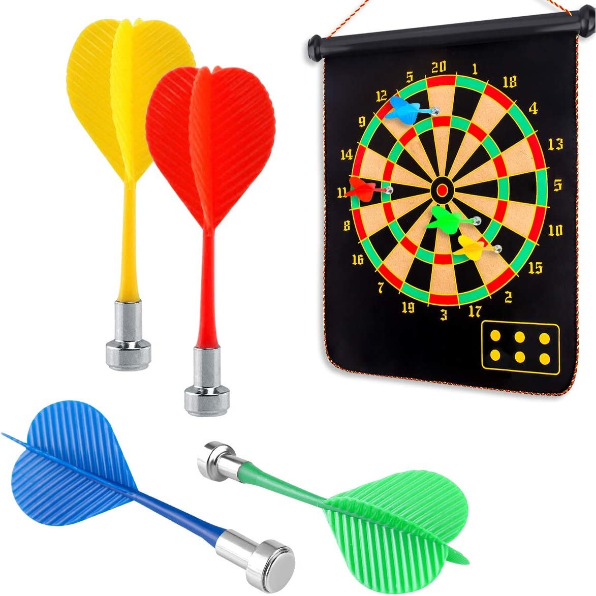 Set 12 sageti darts, Magnetice, 8cm, Multicolor - eMAG.ro