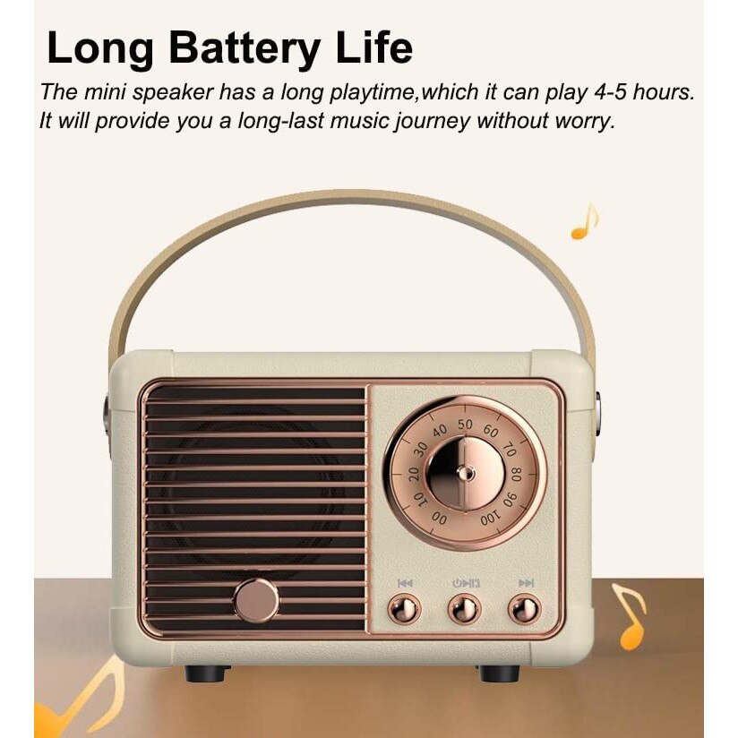 Mini Radio Portabil Retro, Soundvox HM11BT, Acumulator Incorporat ...