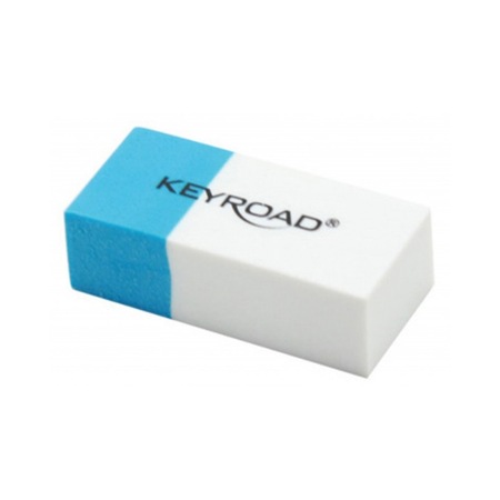 Radiera duo KEYROAD, alb/albastru, dreptunghiulara - eMAG.ro