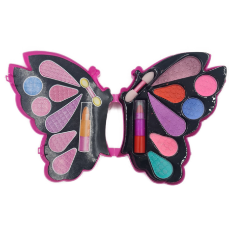 Trusa de Machiaj Pentru Copii, Glits, Fard, Ruj, Model Fluture, Roz ...