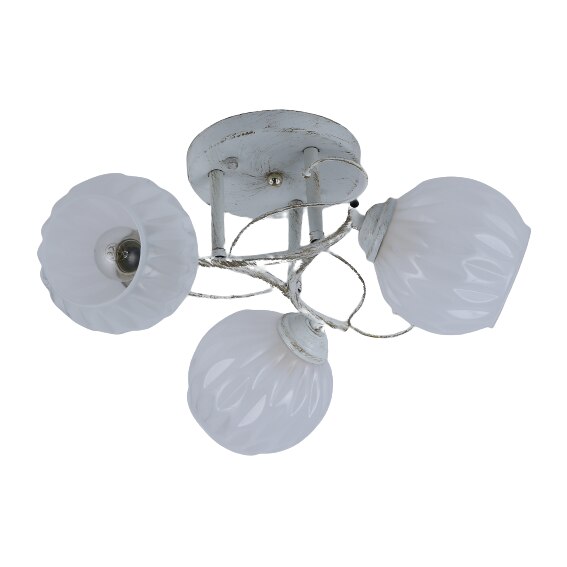 Lustra Quark model 06529-3 surse de iluminat 3XE27, IP20, Alb patinat ...