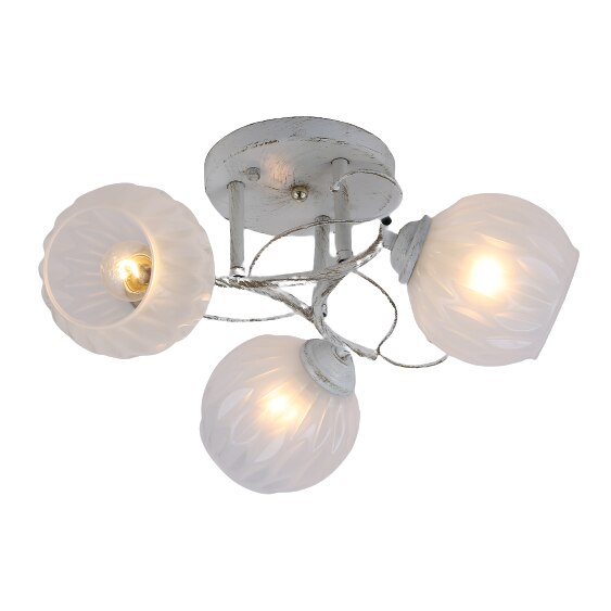 Lustra Quark model 06529-3 surse de iluminat 3XE27, IP20, Alb patinat ...