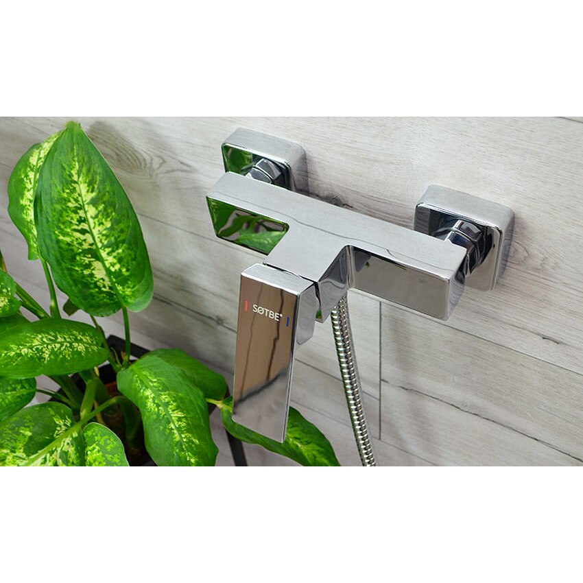Set baterie dus, Sotbe, 80 cm, Crom - eMAG.ro