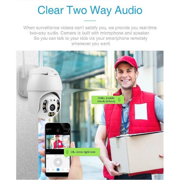 Camera supraveghere IP wireless exterior OCVITEH ® 5 MP 2592x1944p ONVIF detectie umana, alarma ...