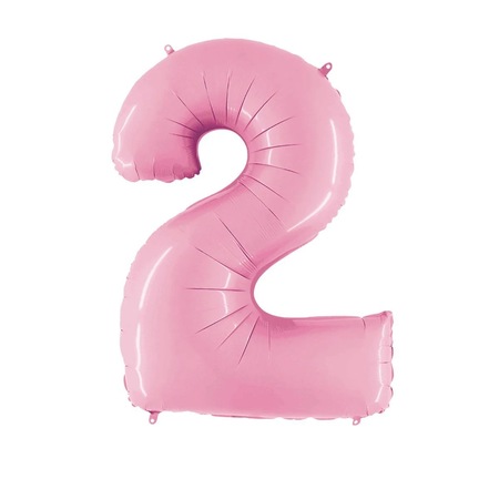 Balon folie cifra 2, culoare roz pastel, 81 cm, It's Party Time - eMAG.ro