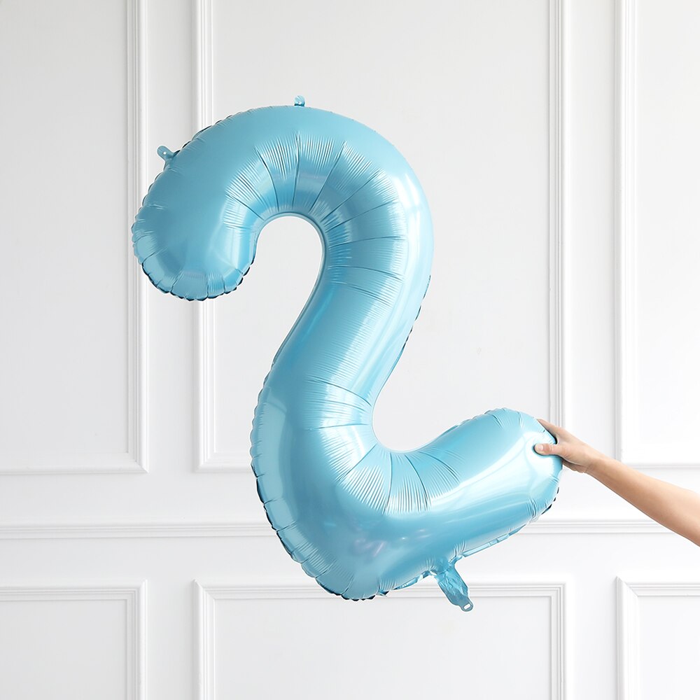 Balon folie cifra 2, culoare bleu pastel, 81 cm, It's Party Time - eMAG.ro
