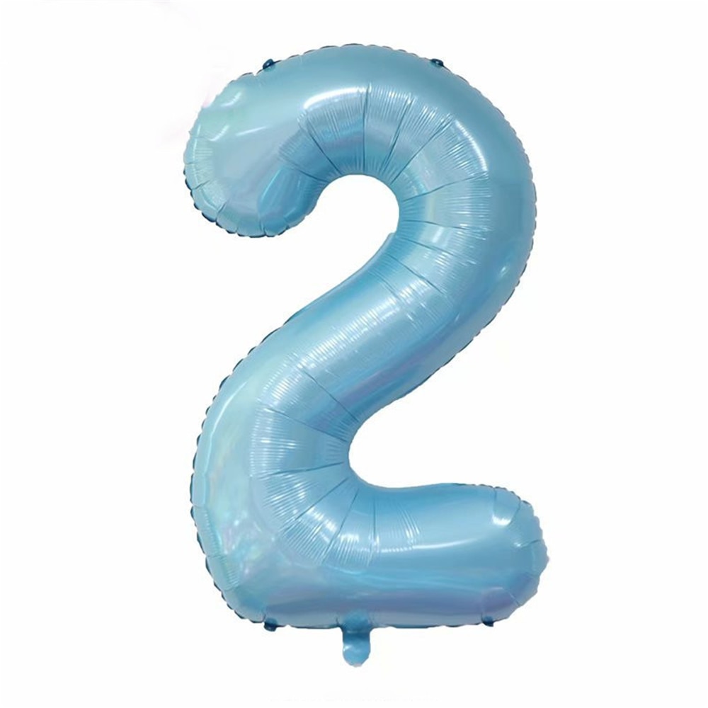 Balon folie cifra 2, culoare bleu pastel, 81 cm, It's Party Time - eMAG.ro