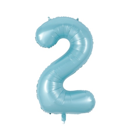 Balon folie cifra 2, culoare bleu pastel, 81 cm, It's Party Time - eMAG.ro