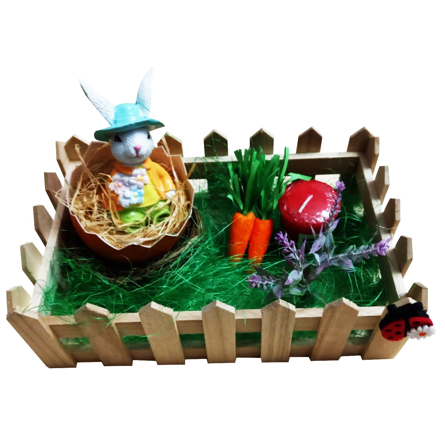 Украса за Великден MCF Заек и свещ ръчна изработка 25х15см - eMAG.bg