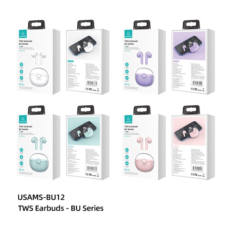 Безжични слушалки BU12 Series BHUBU01, TWS, Bluetooth 5.1, двуканално ...