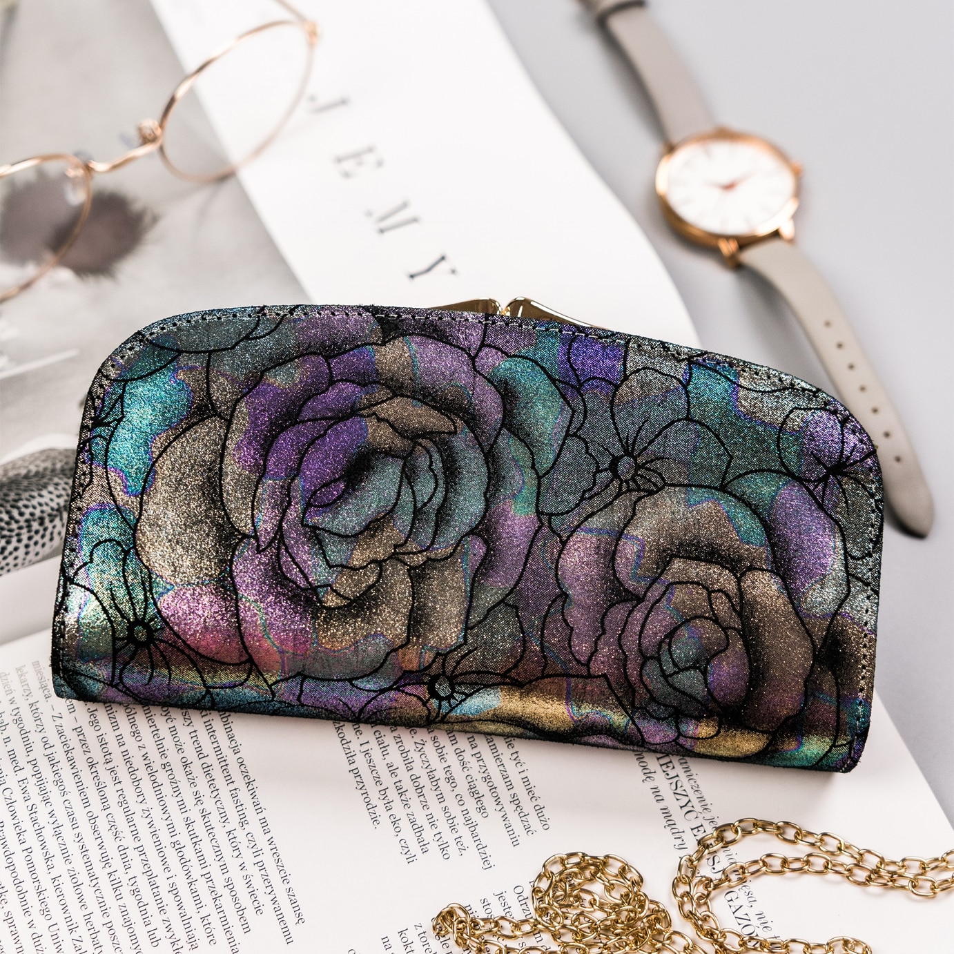 Portofel dama, PETERSON, Piele, 10 x 18,5 x 3,5cm, Verde - eMAG.ro