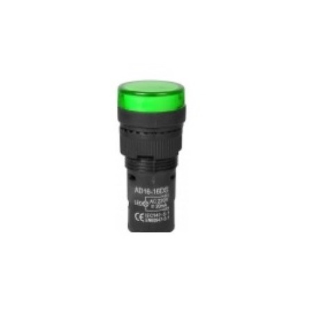 Indicator cu bec, 220V, 15x41mm, verde, AD16-22 - 124851 - eMAG.ro