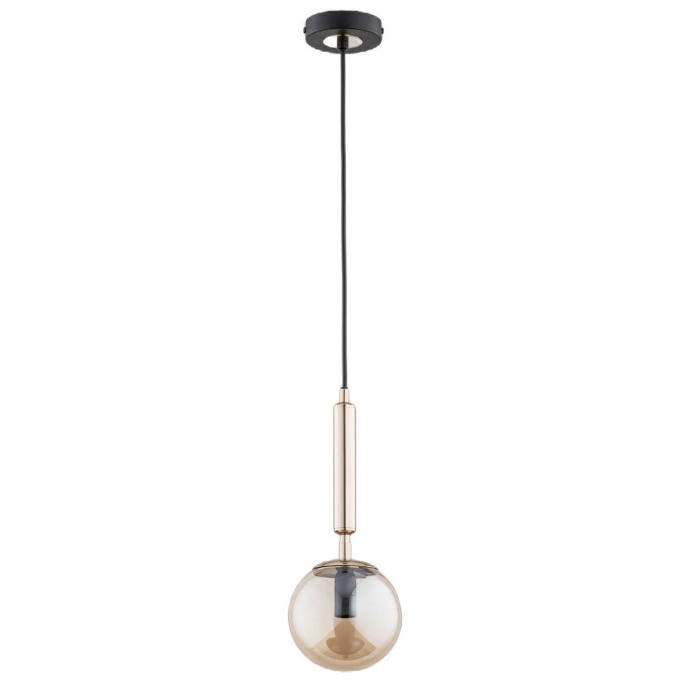 Pendul de iluminat, Alfa, Metal, Soclu E14, Negru/Auriu - eMAG.ro