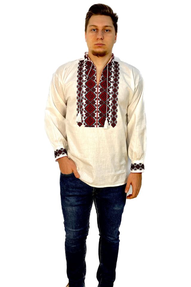 Camasa tip ie barbati RB 187, Dacali, alb/negru mat, marime S - eMAG.ro