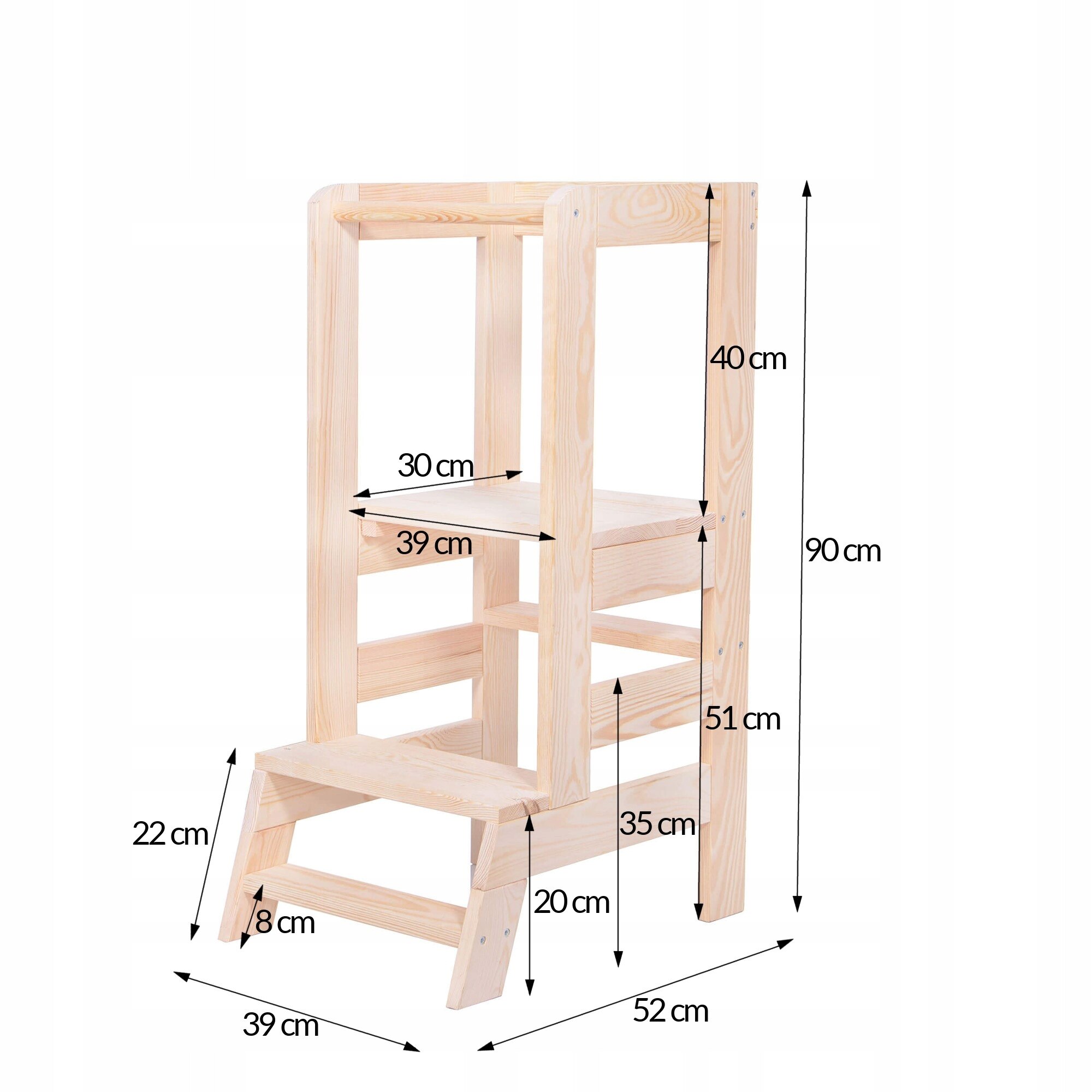 Turn de invatare inaltator multifunctional de bucatarie din lemn ...