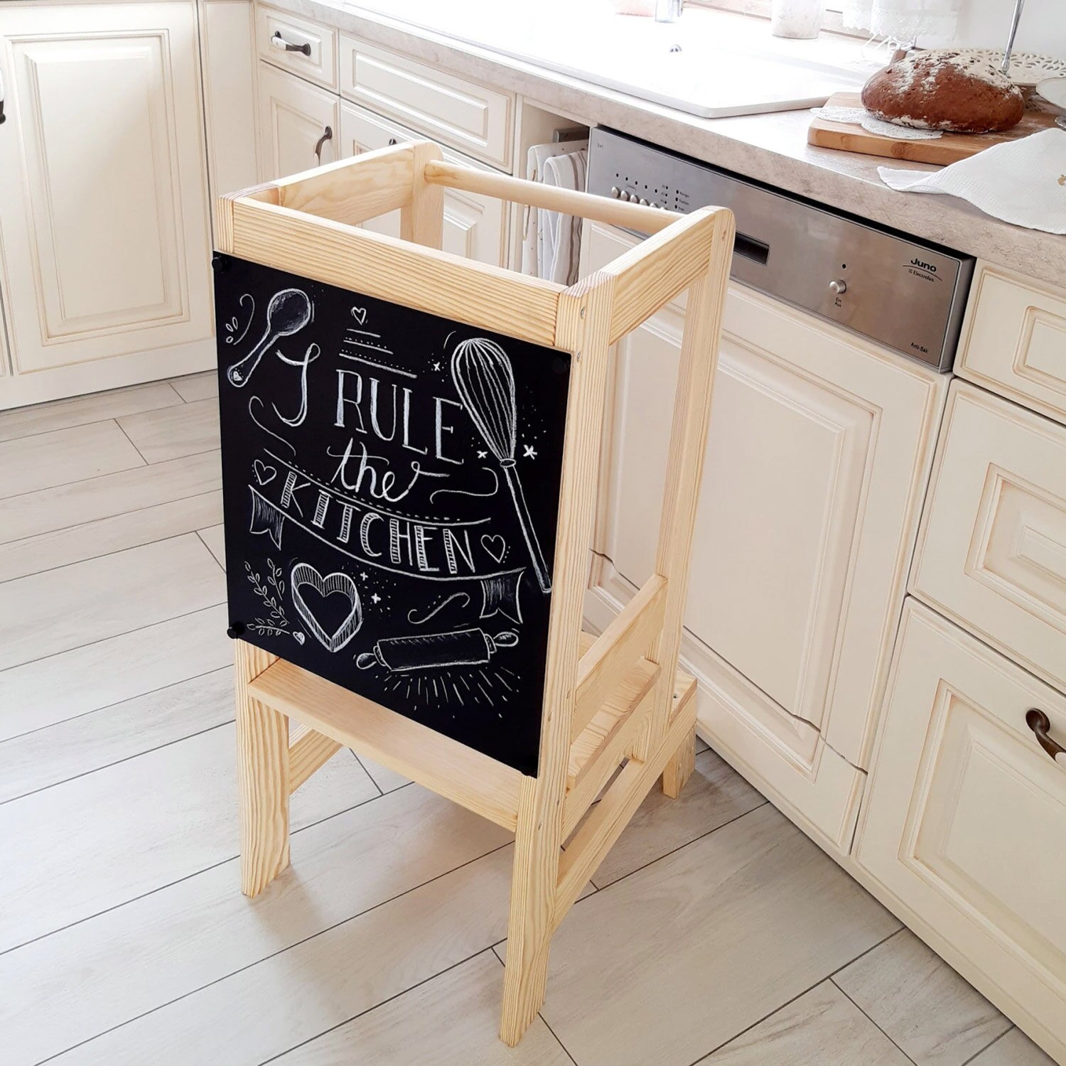 Turn de invatare inaltator multifunctional de bucatarie din lemn, cu ...