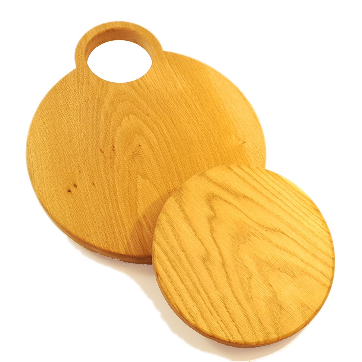 Tocator rotund 20cm din lemn de stejar sau platou servire - eMAG.ro