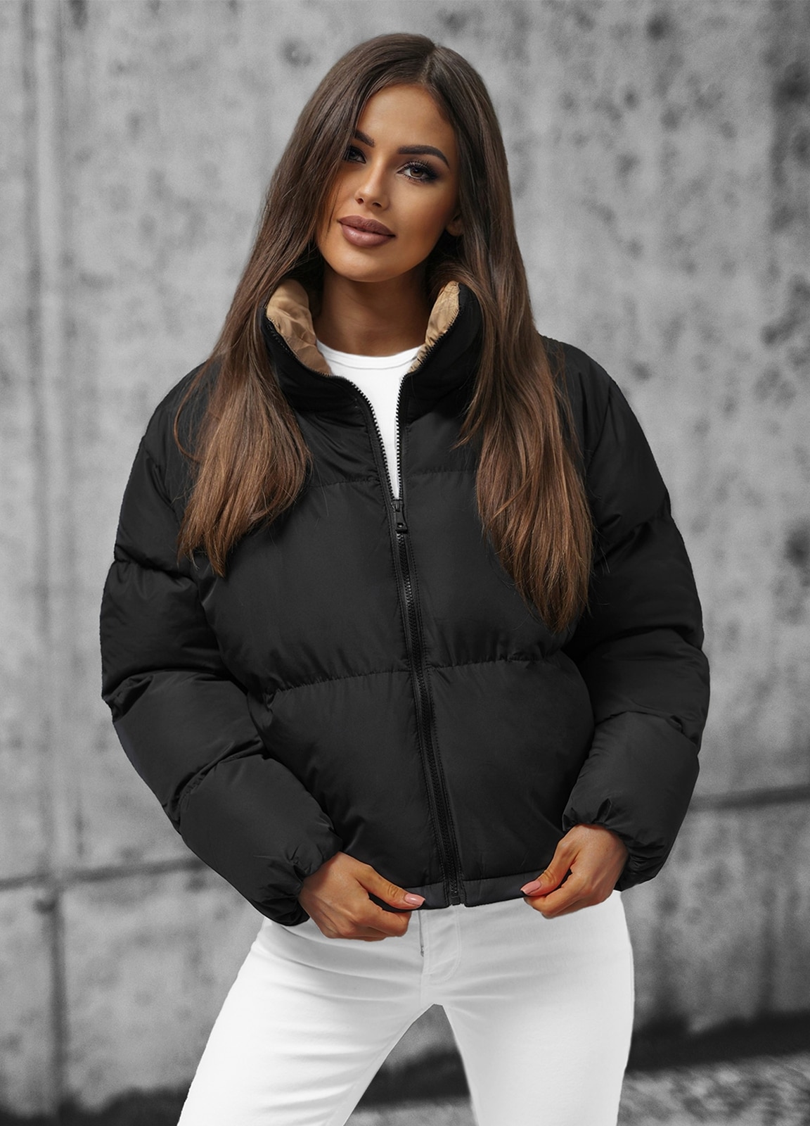 Geaca femei neagra OZONEE JS/5M3115/392 M - eMAG.ro